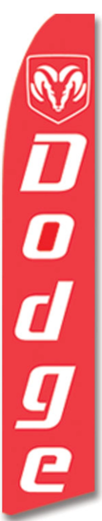 Swooper Flag – Red Dodge Logo – Autovicity