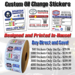 2′ X 2′ Oil Change Stickers, Free Custom Graphics, Ships 1 Day After ...