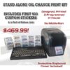 Oil Change Desktop Printer | Pre-programmed | Includes 500 2″ x 2 ...