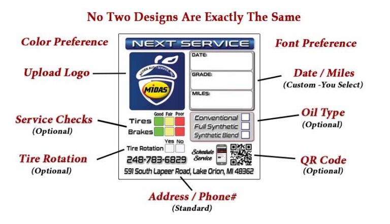 Oil Change Stickers / Print Kit – Autovicity